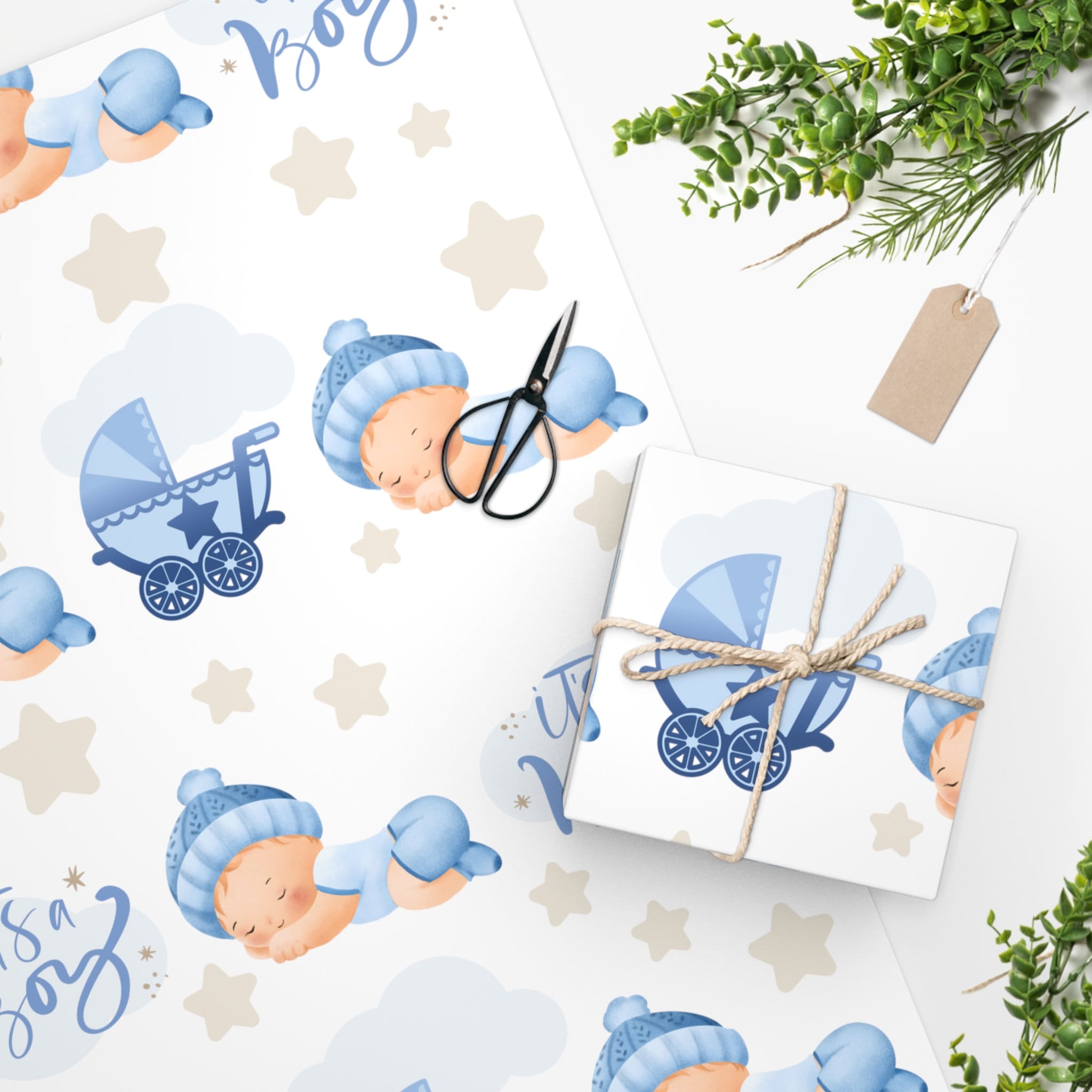 Its a Boy Gift Wrap Paper Baby Boy Gift Wrapping Paper - Etsy