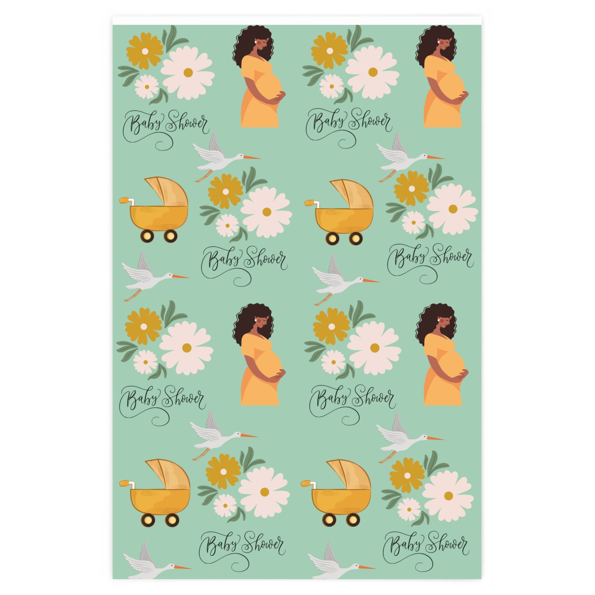 African American Gift Wrap Paper Baby Shower Black African American ...