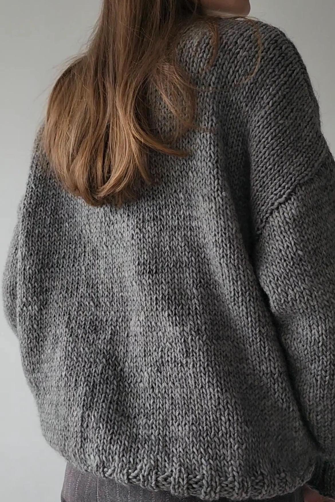 Basic Wool Grey Sweater-chunky Womens Sweater-basic Wool Pullover-bulky ...
