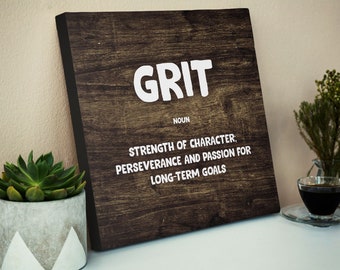Grit Definition Print, Dictionary Poster, Quote Wall Art, Grit Print ...