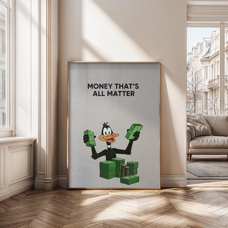 Money Motivational Digital Wall Art, Funny Quote Printable Poster ...