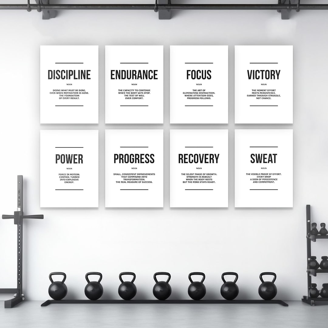 8x Gym Mindset Digital Download Set | Athlete Motivation Printable Wall ...