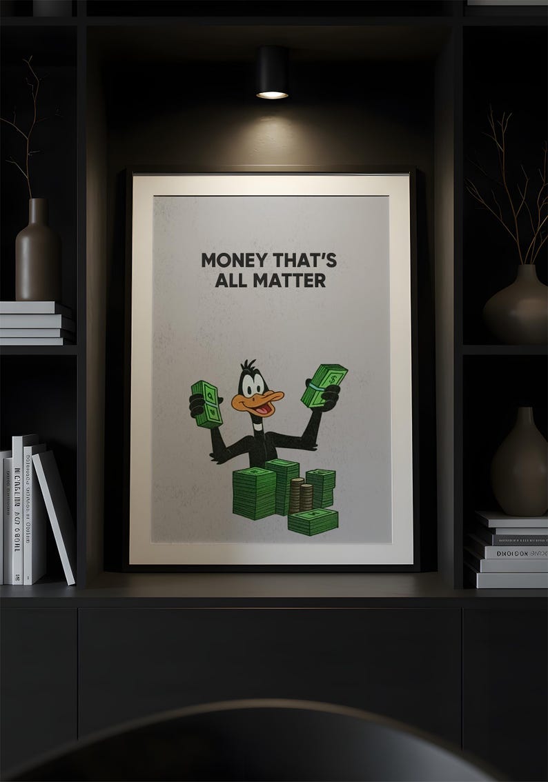 Money Motivational Digital Wall Art, Funny Quote Printable Poster ...