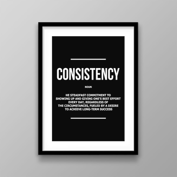 Consistency Motivational Wall Art - Etsy