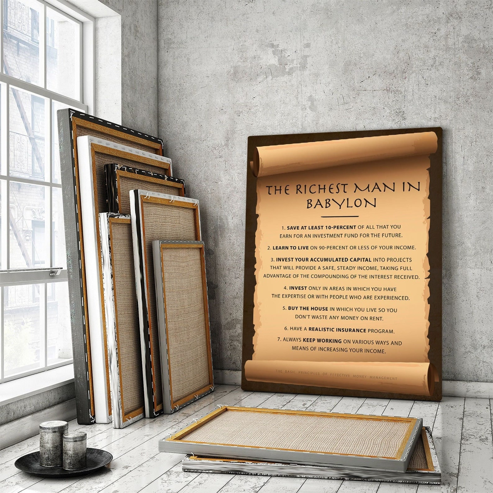 The Richest Man in Babylon Wall Art Office Decor Motivational Wealth ...