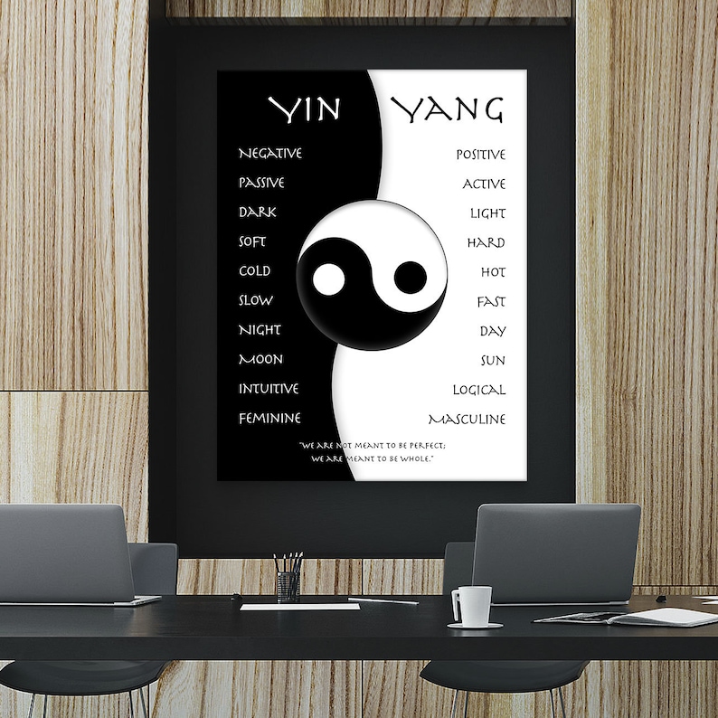 Yin and Yang Wall Art Zen Inspirational Taiji PRINTABLE Yoga Decor ...