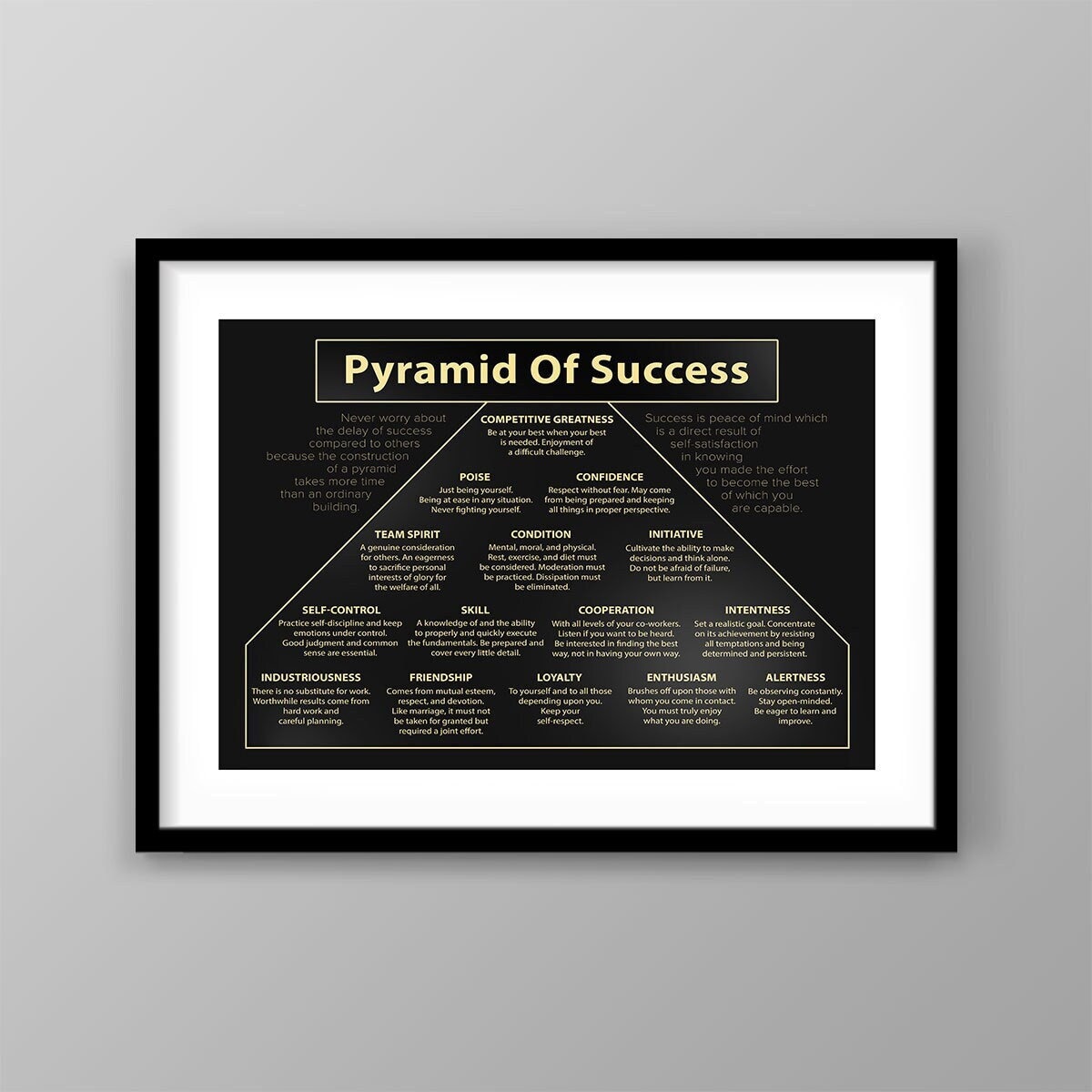 Pyramid of Success Printable Coach Team Spirit Office Decor ...