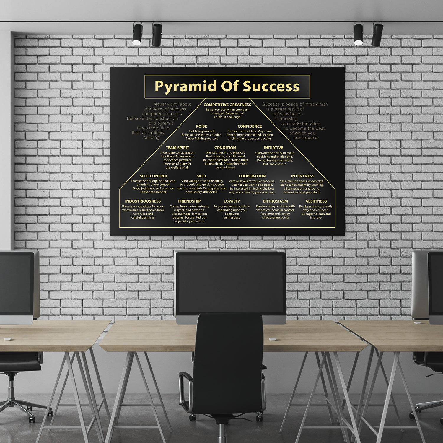 Pyramid of Success Printable Coach Team Spirit Office Decor ...