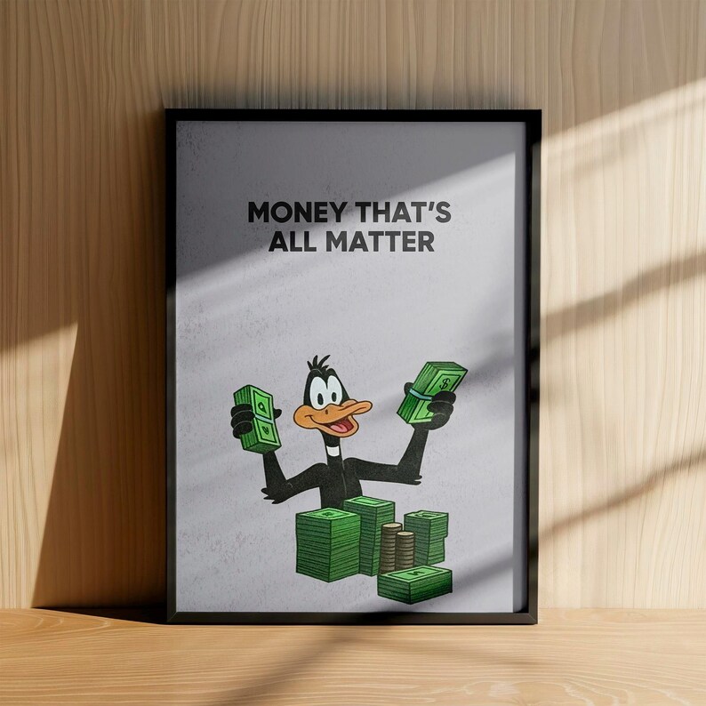 Money Motivational Digital Wall Art, Funny Quote Printable Poster ...