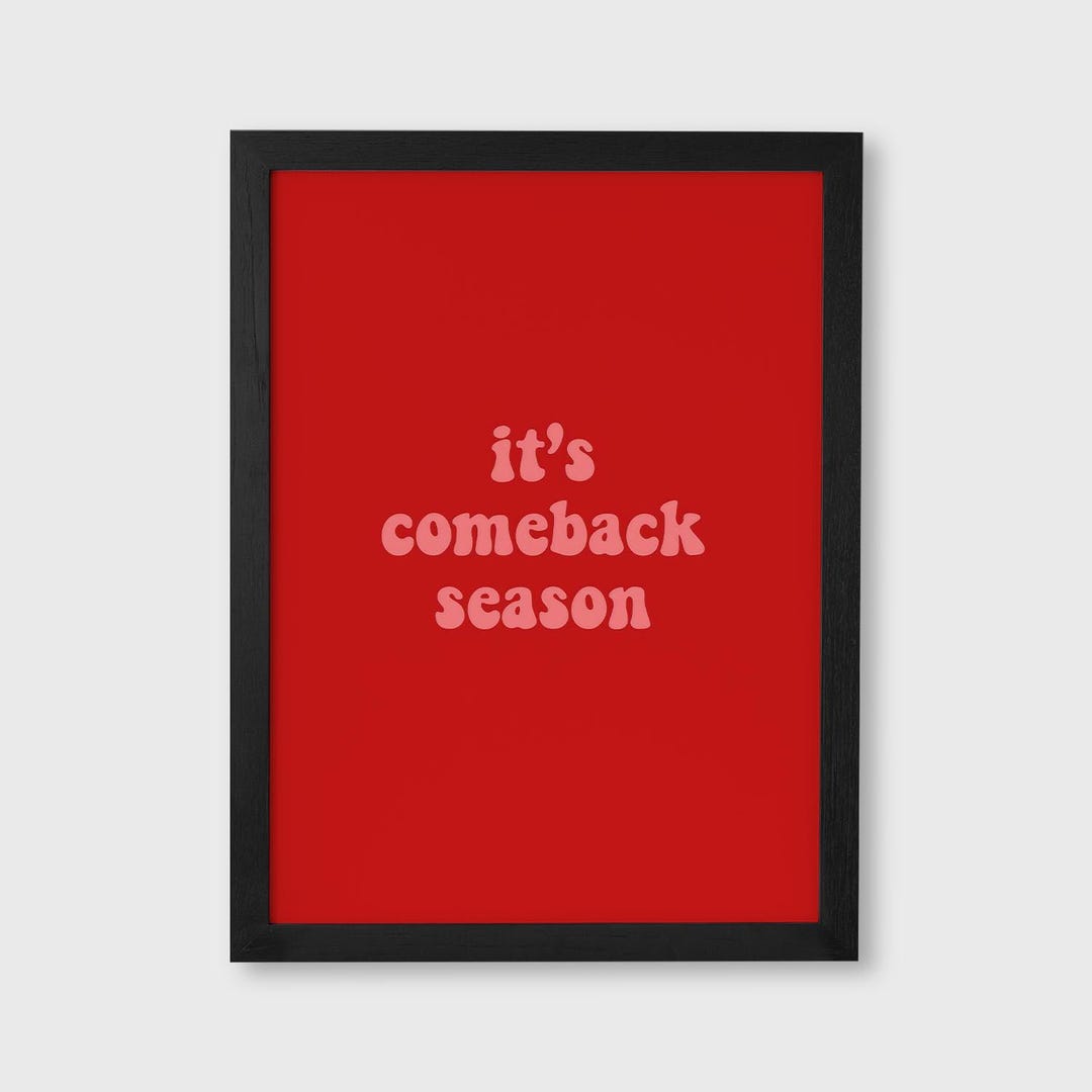 It’s Comeback Season Wall Art, Motivational Quote Printable, Red ...