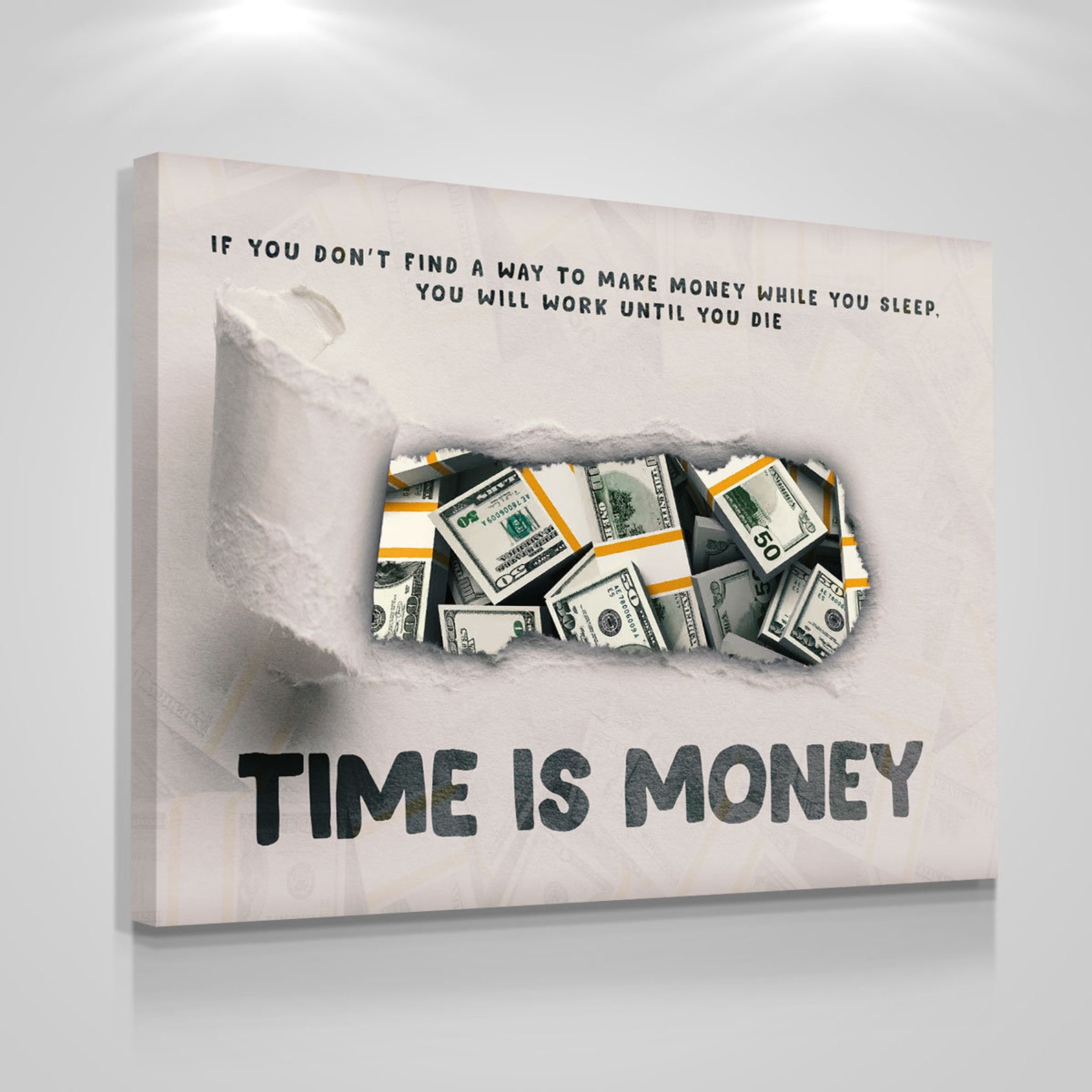 Time is Money Quote Motivational Wall Art, Investor Office Decor ...