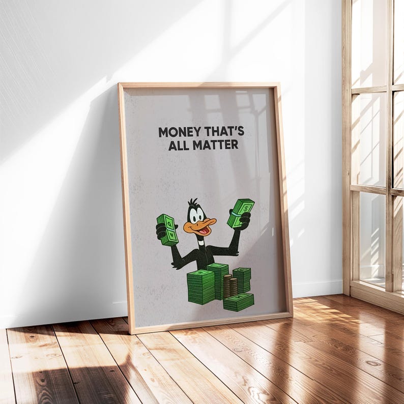 Money Motivational Digital Wall Art, Funny Quote Printable Poster ...