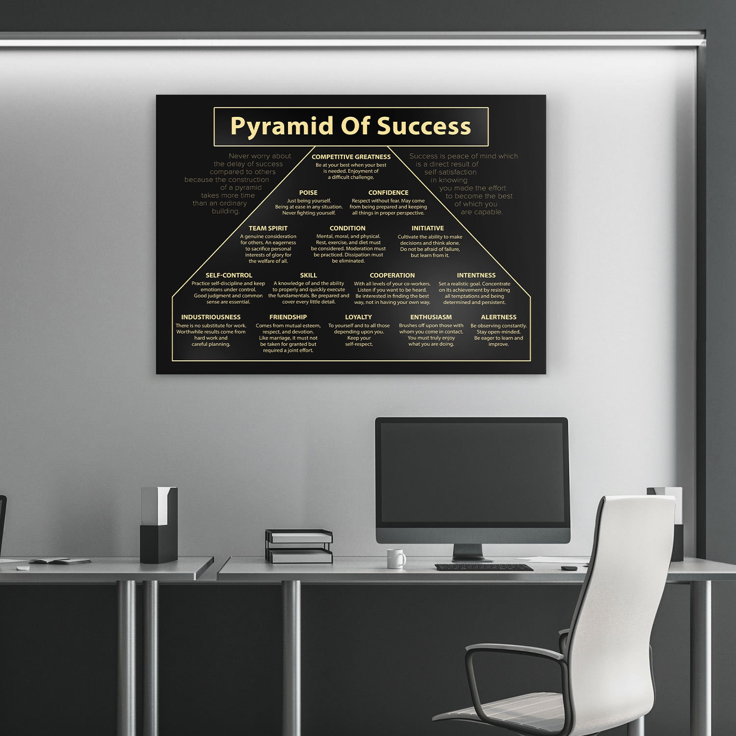 Pyramid of Success Printable Coach Team Spirit Office Decor ...