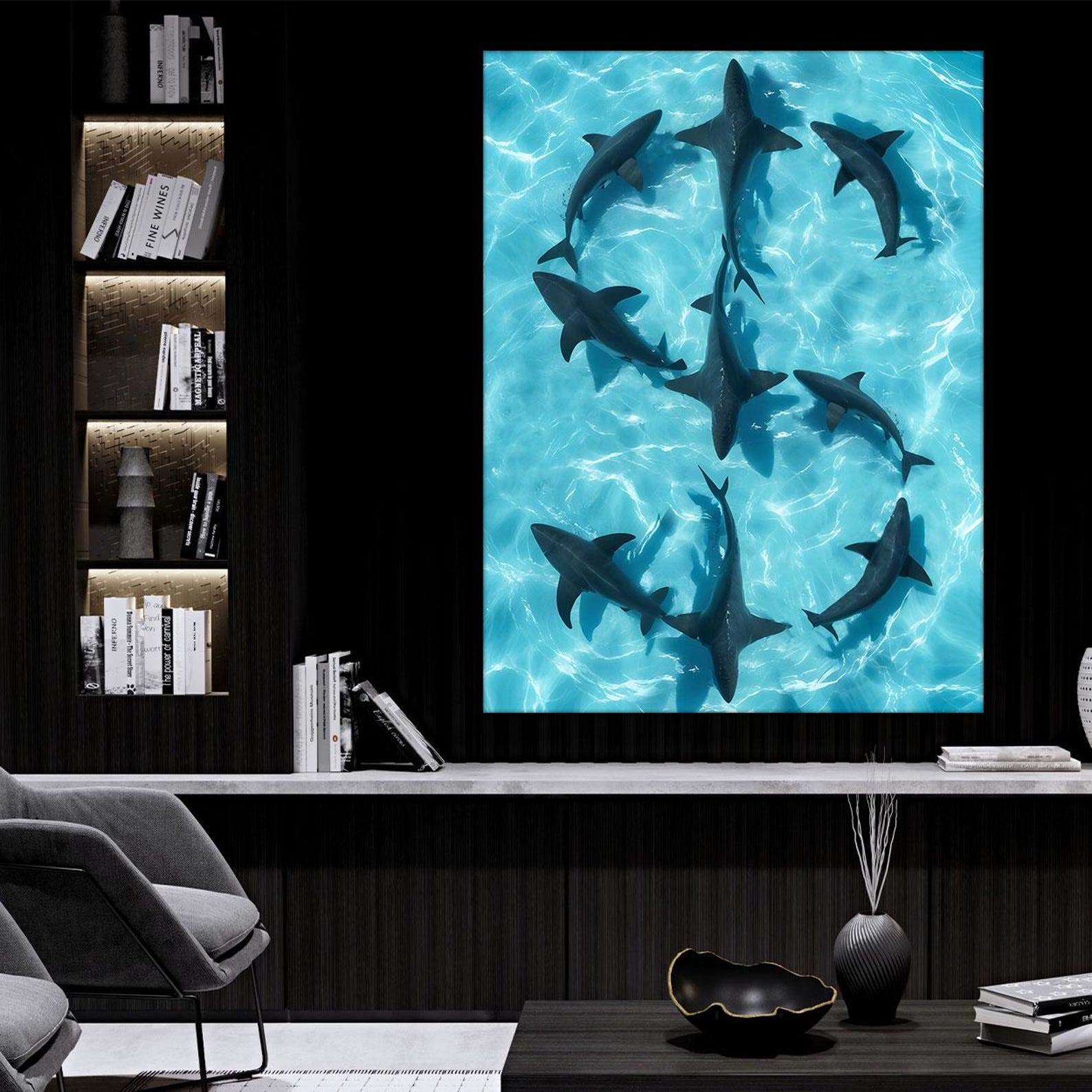 Luxury Shark Dollar Printable Modern Wall Art for Investors, Traders ...
