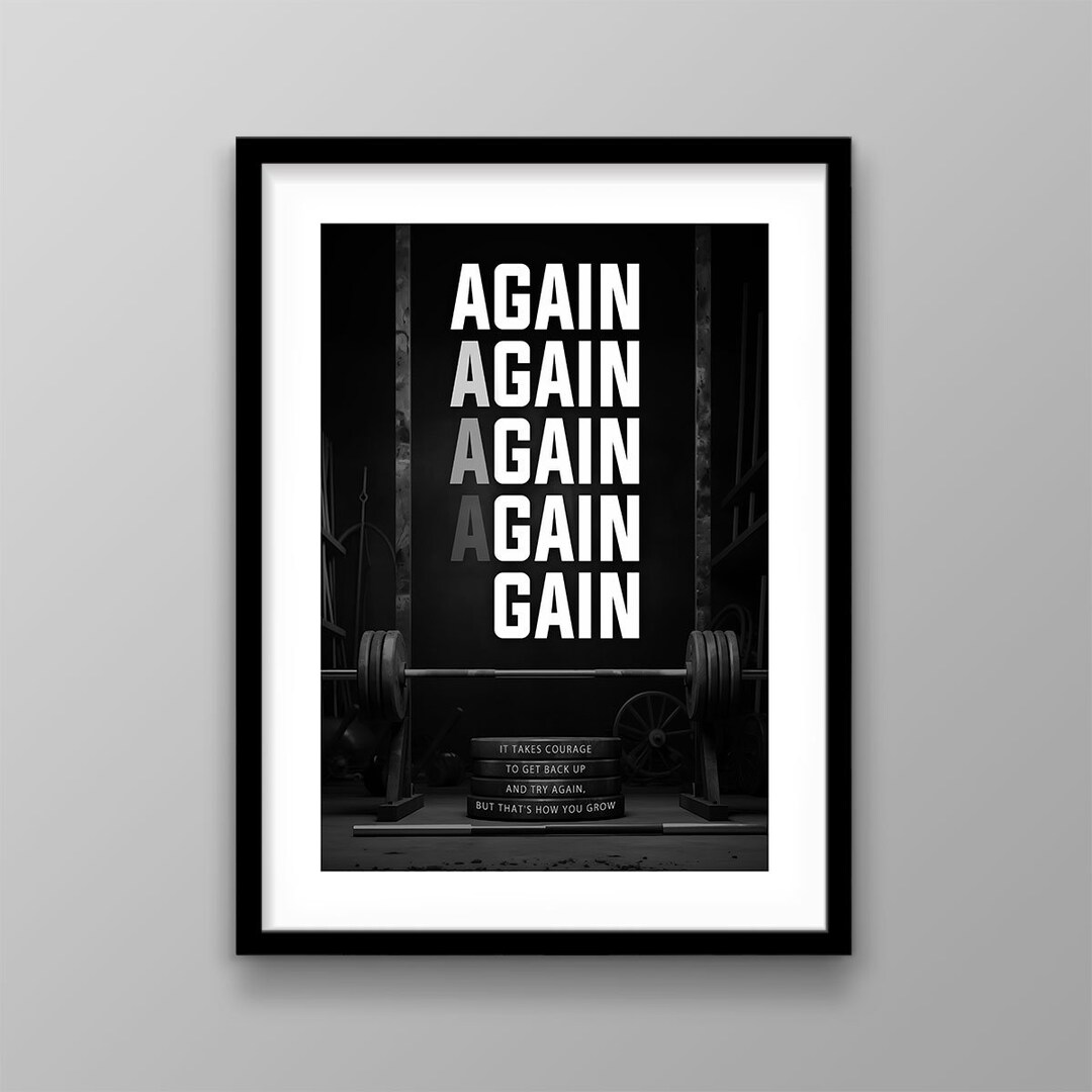 Courage Fitness Wall Art: Inspirational Gym Decor, Motivational Sports ...