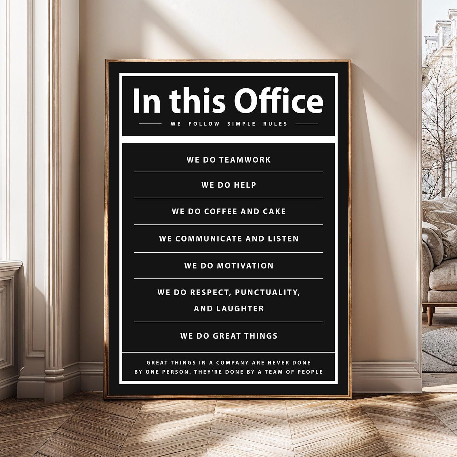 In This Office – Rules Poster | Office Wall Art | Teamwork Print ...