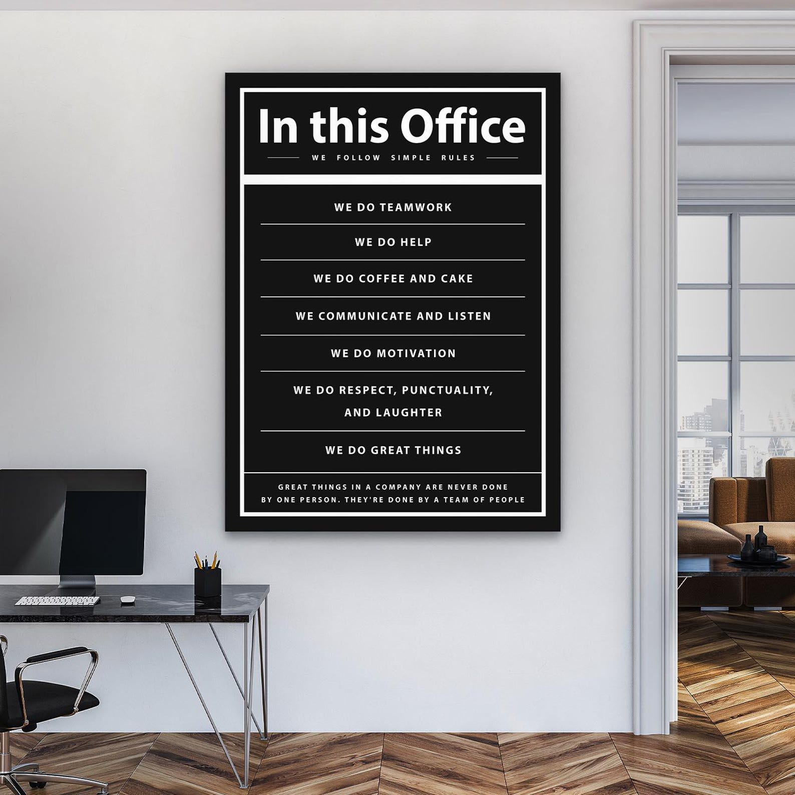 In This Office – Rules Poster | Office Wall Art | Teamwork Print ...