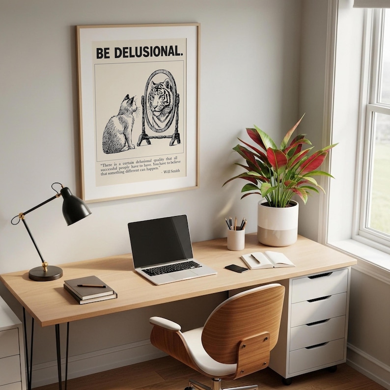 Be Delusional Digital Wall Art | Motivational Quote Printable Poster ...