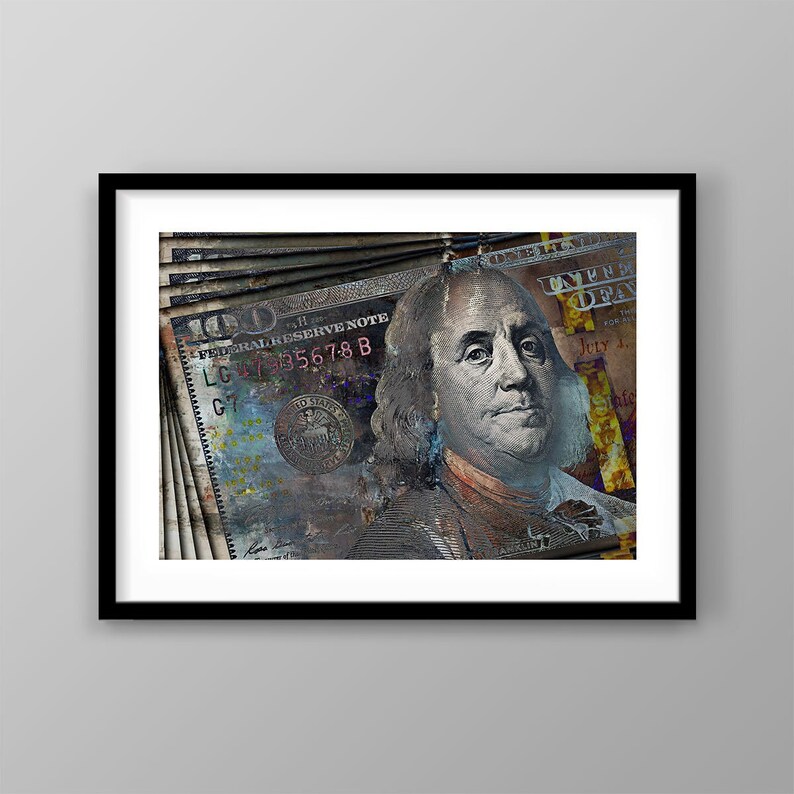 100 Dollar Bill Printable Wall Art Home Office Decor Money - Etsy