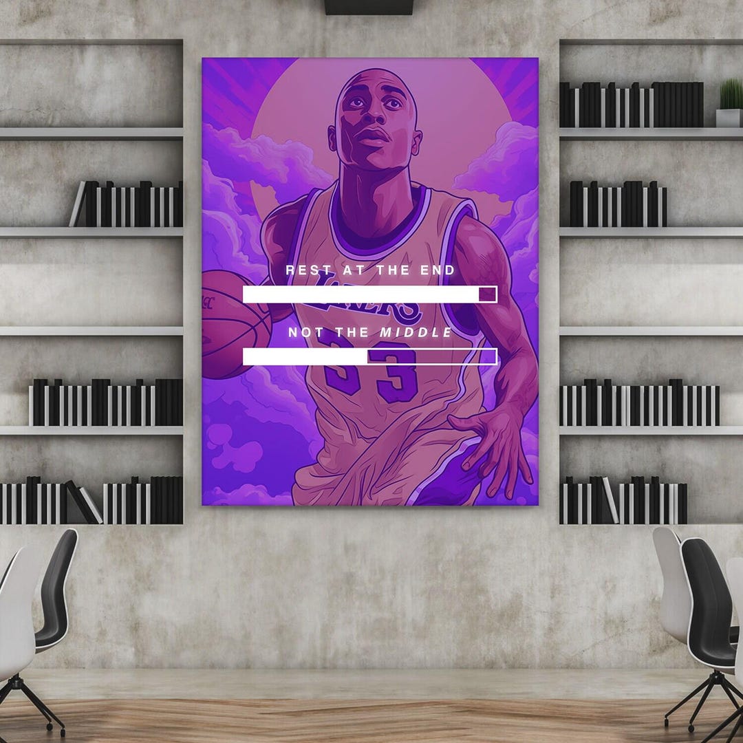 Kobe Bryant Canvas Print Mamba Mentality Wall Art Inspirational Gym ...