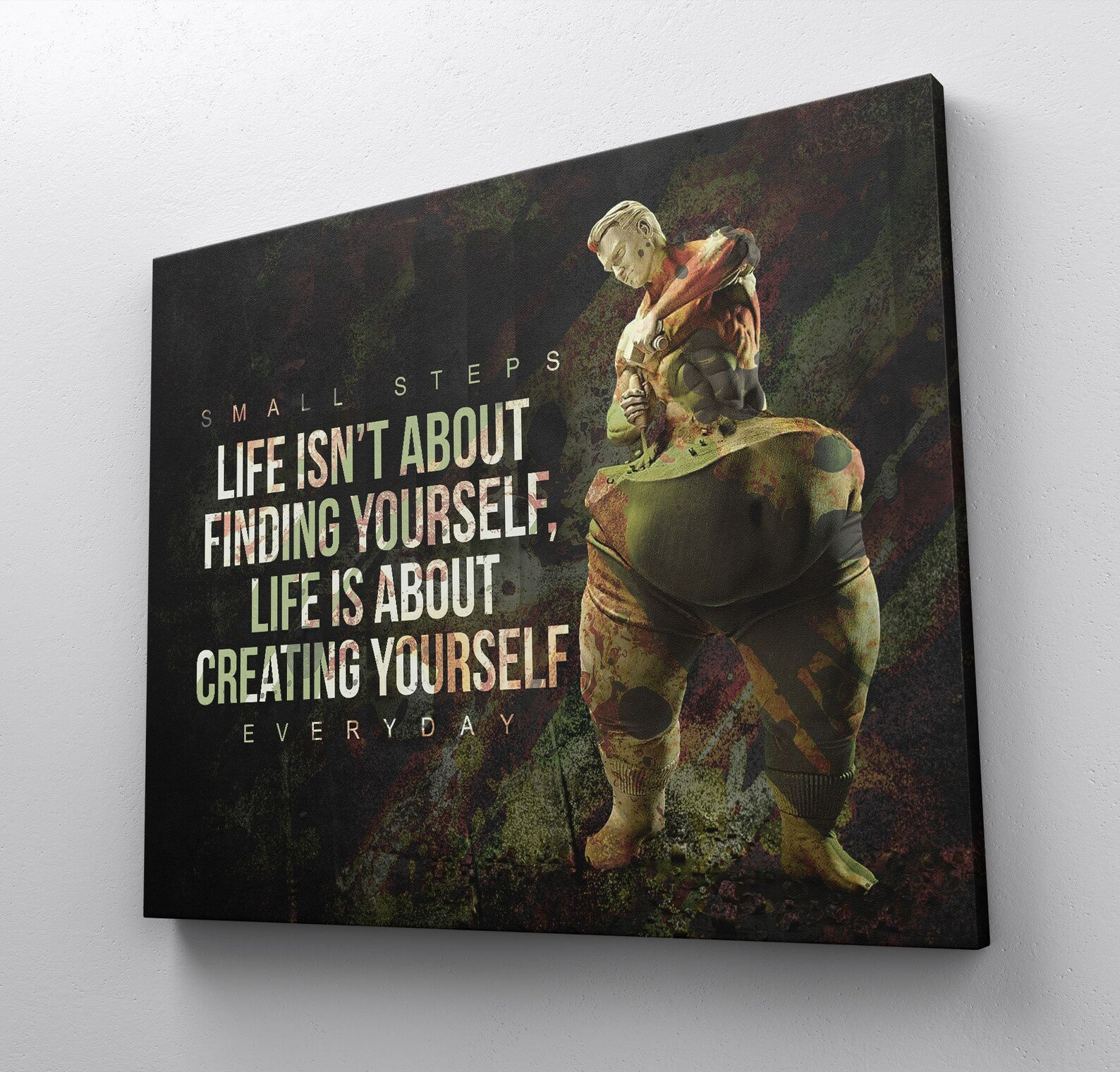 Self Made Man Printable Wall Art Office Decor, Motivational Man Statue ...