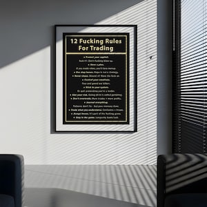 12 Rules Digital Print, Motivational Trading Wall Art – Trader Mindset ...