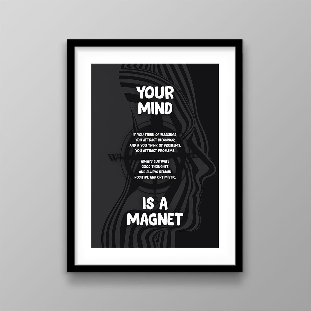 Your Mind is A Magnet Print, Attract Positivity Poster, Inspirational ...