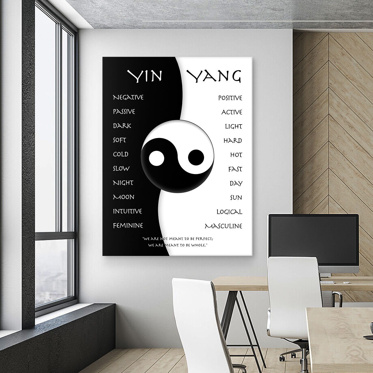 Yin and Yang Wall Art Zen Inspirational Taiji PRINTABLE Yoga Decor ...
