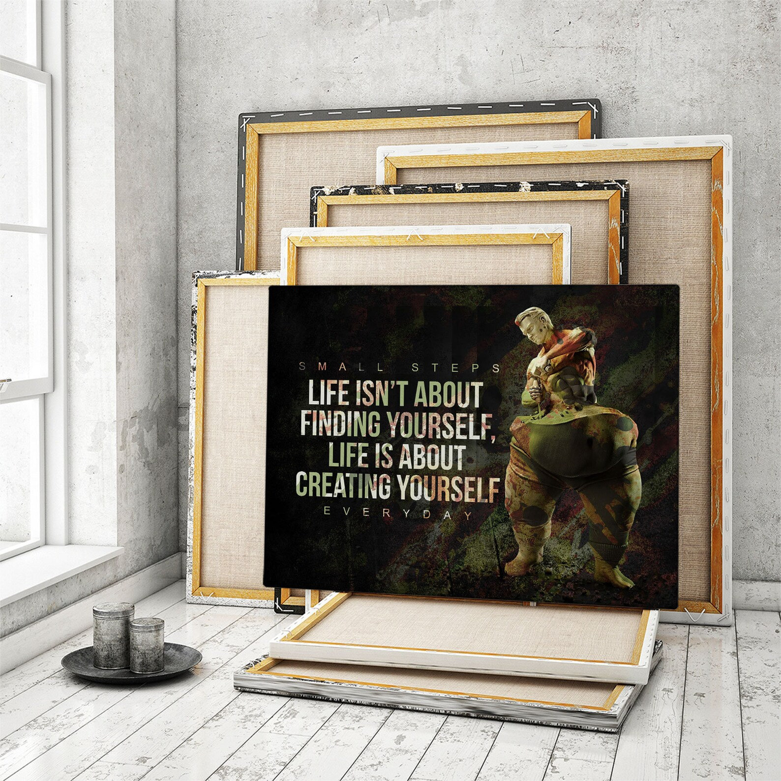 Self Made Man Printable Wall Art Office Decor, Motivational Man Statue ...