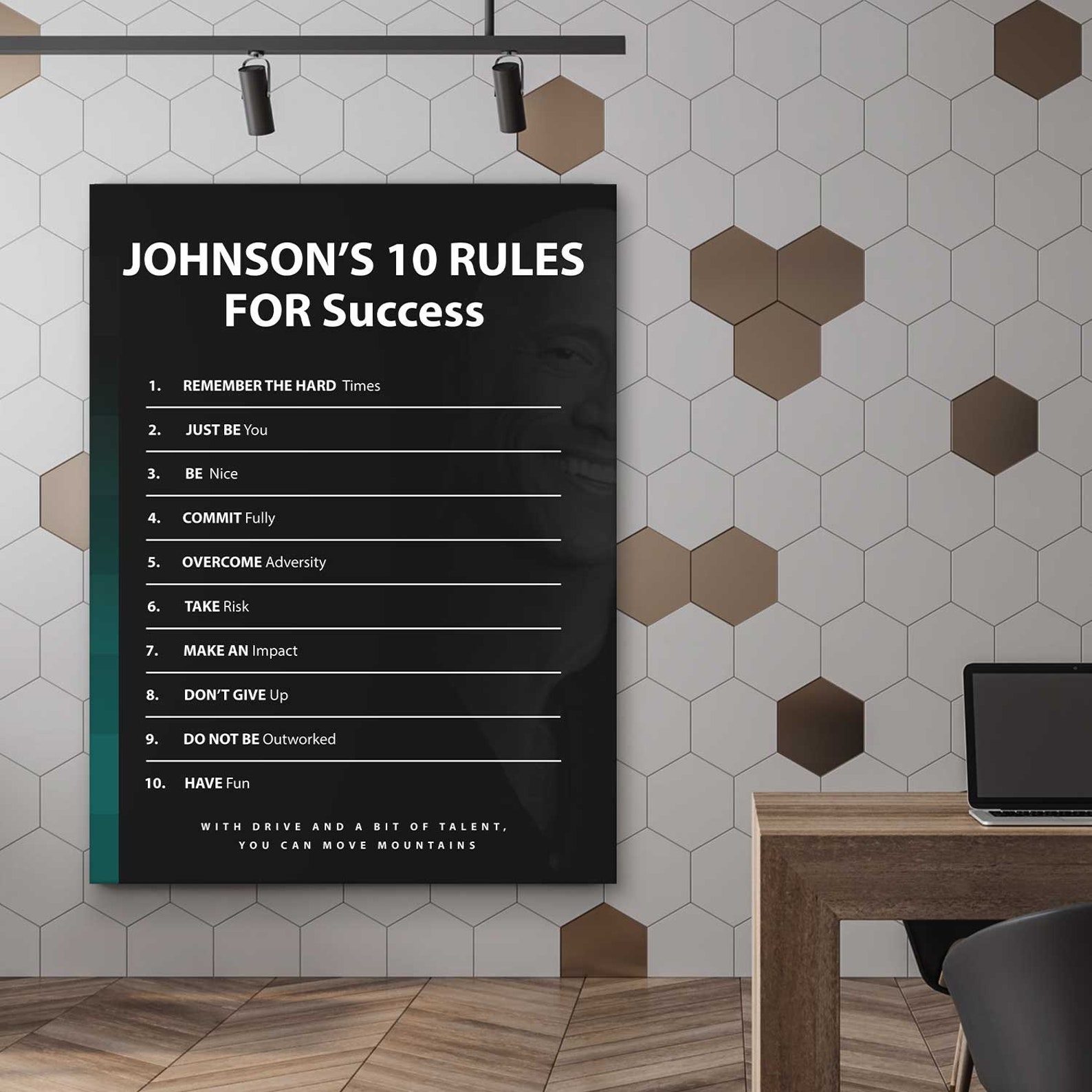 Dwayne the Rock Johnson Wall Art, 10 Rules for Success Printable ...