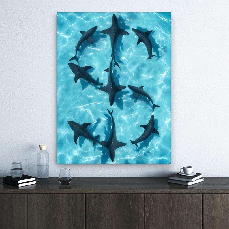 Luxury Shark Dollar Printable Modern Wall Art for Investors, Traders ...