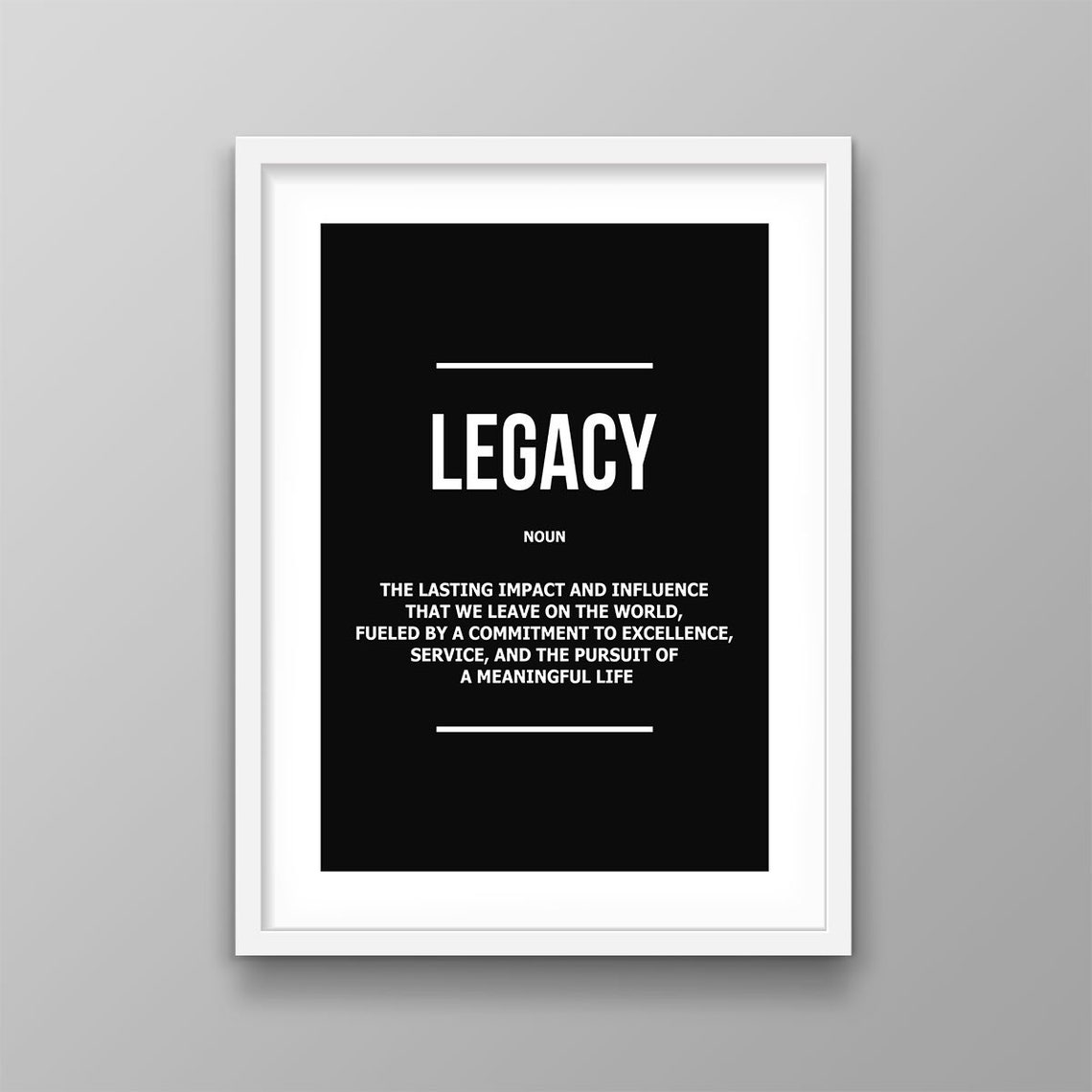 Legacy Definition Printable Inspirational Wall Art Life Impact ...