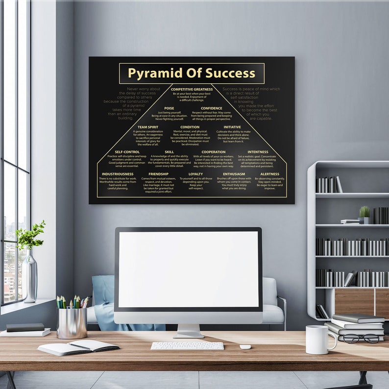 Pyramid of Success Printable Coach Team Spirit Office Decor ...