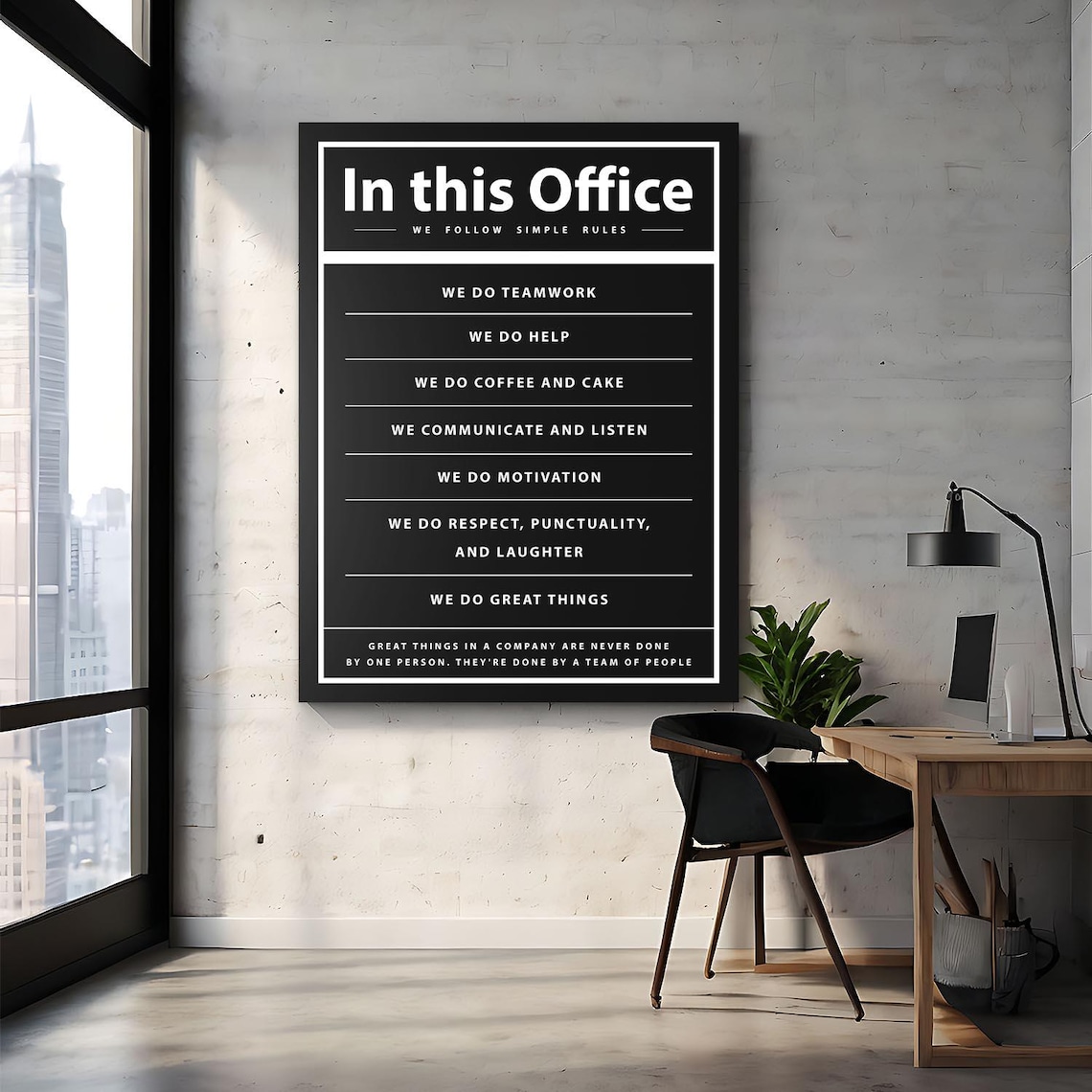In This Office – Rules Poster | Office Wall Art | Teamwork Print ...