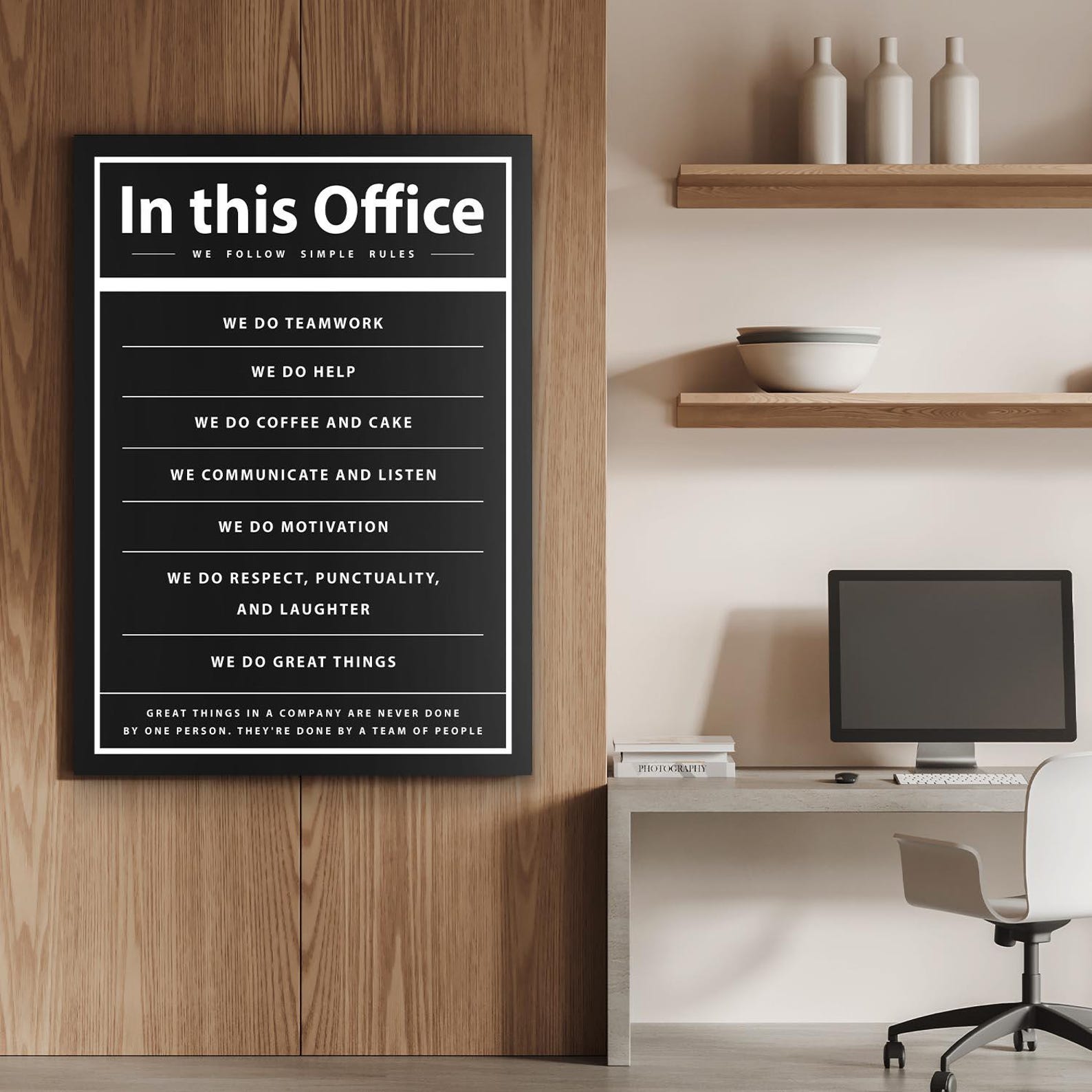 In This Office – Rules Poster | Office Wall Art | Teamwork Print ...