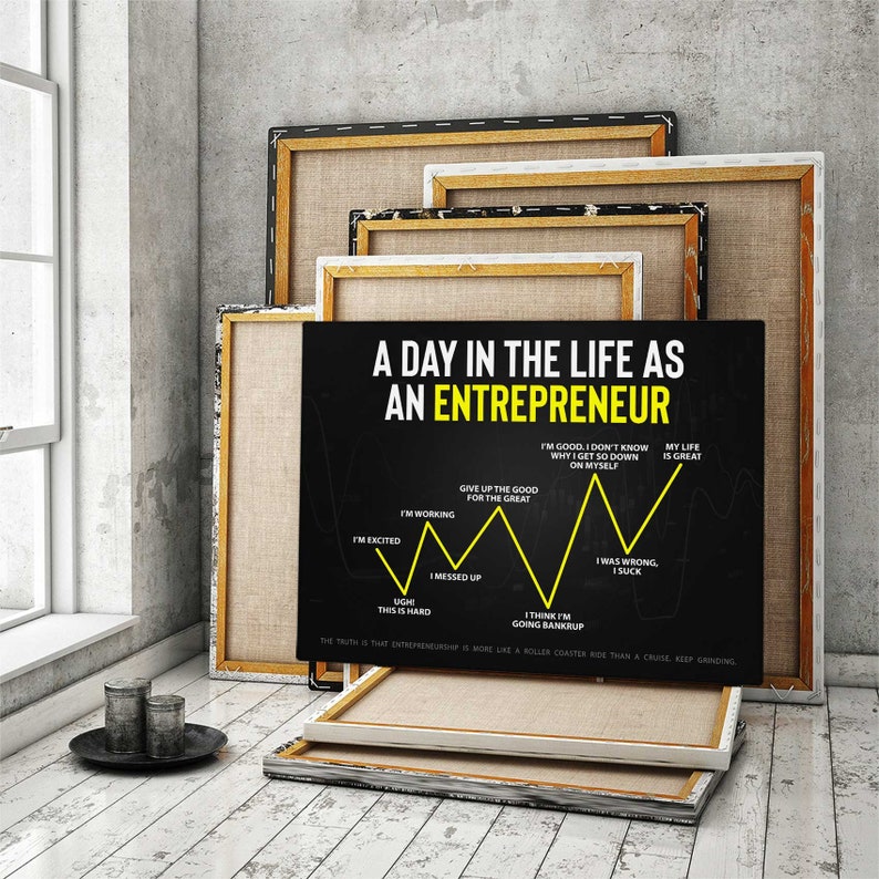 Entrepreneur Roller Coaster Motivational Wall Art Entrepreneurship ...