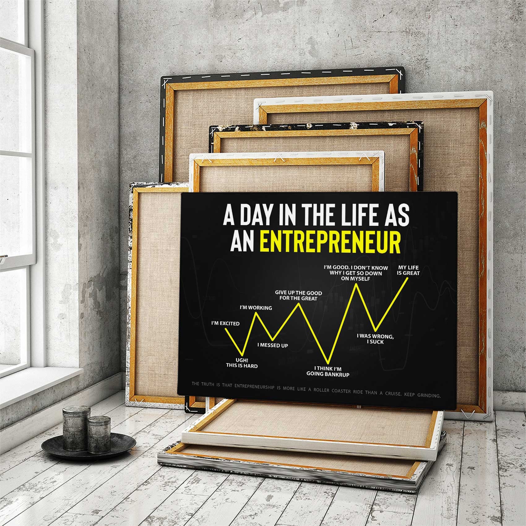 Entrepreneur Roller Coaster Motivational Art Printable Entrepreneurship ...