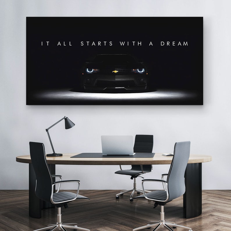 Chevrolet Camaro Dreams Wall Art Printable, Motivational Quote, Sports ...