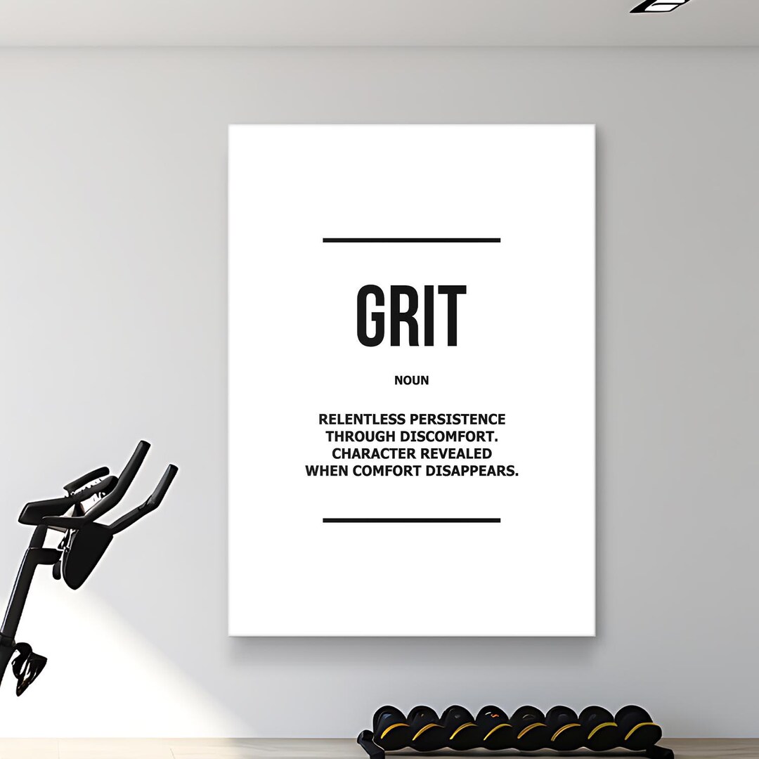 Grit Definition Print | Athlete Mindset Digital Wall Art | Minimalist ...