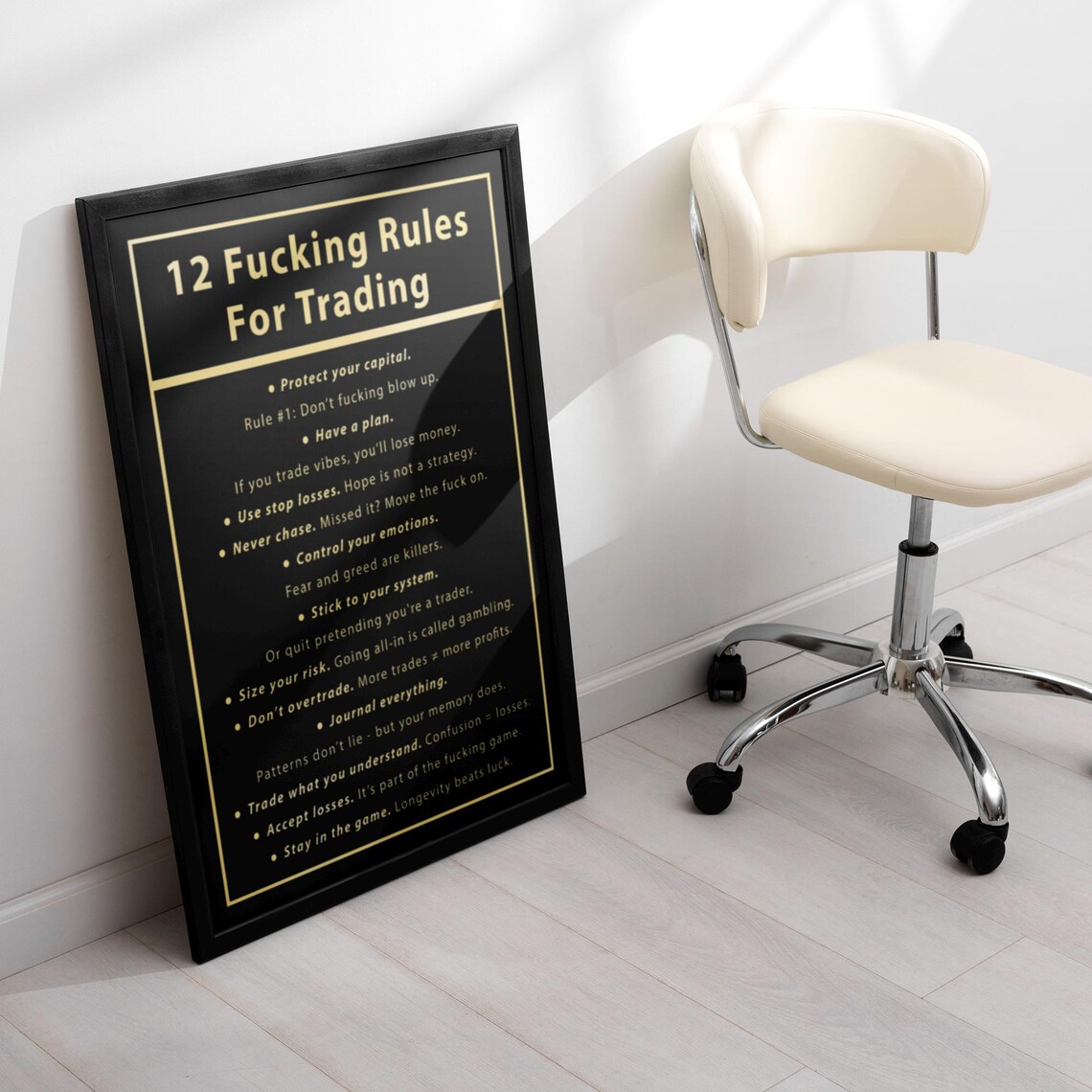 12 Rules Digital Print, Motivational Trading Wall Art – Trader Mindset ...