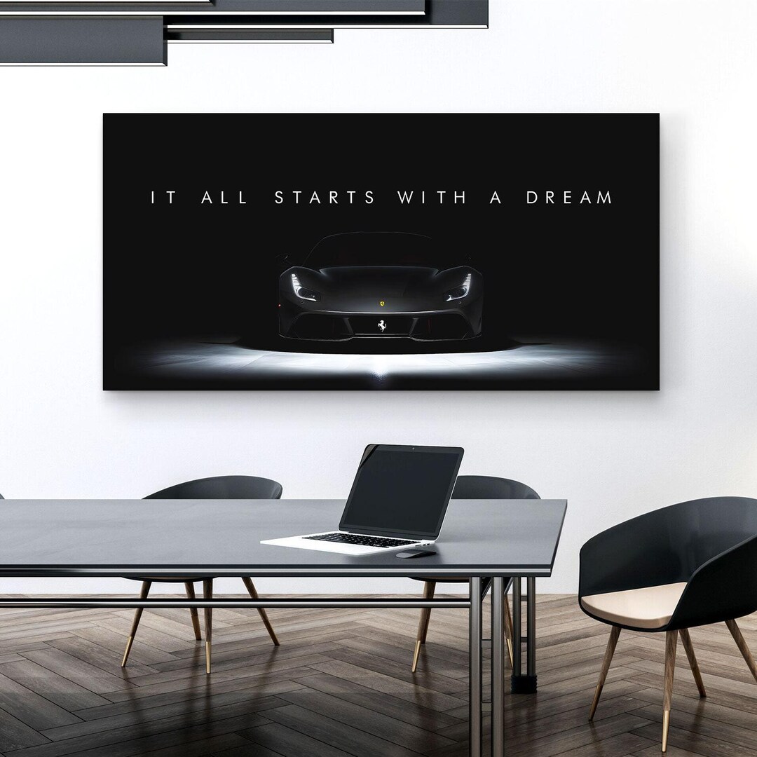 Ferrari Dreams Wall Art Supercar Motivation for Entrepreneurs Inspiring ...
