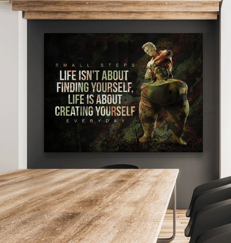Self Made Man Printable Wall Art Office Decor, Motivational Man Statue ...