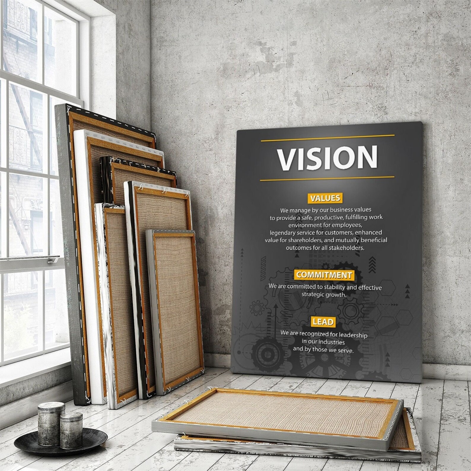 Company Vision Office Decor Corporate Statement Wall Art Team Poster ...