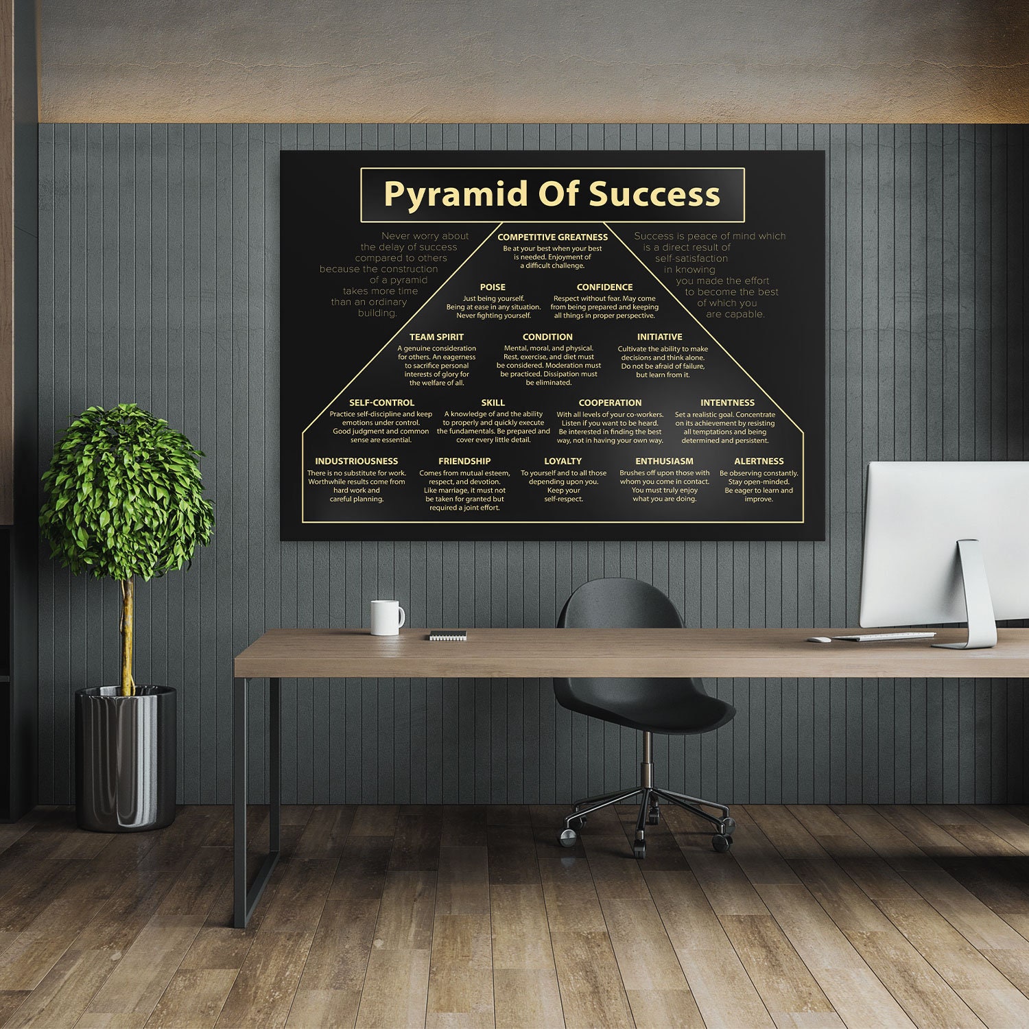 Pyramid of Success Printable Coach Team Spirit Office Decor ...