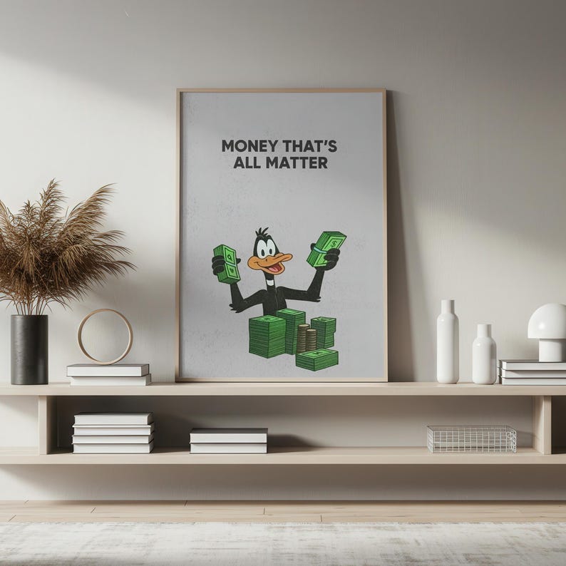 Money Motivational Digital Wall Art, Funny Quote Printable Poster ...
