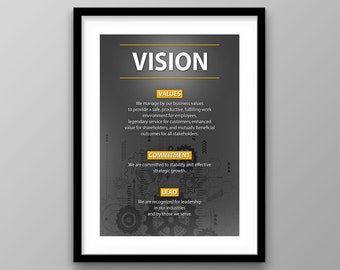 Company Vision Office Decor Corporate Statement Wall Art Team Poster ...