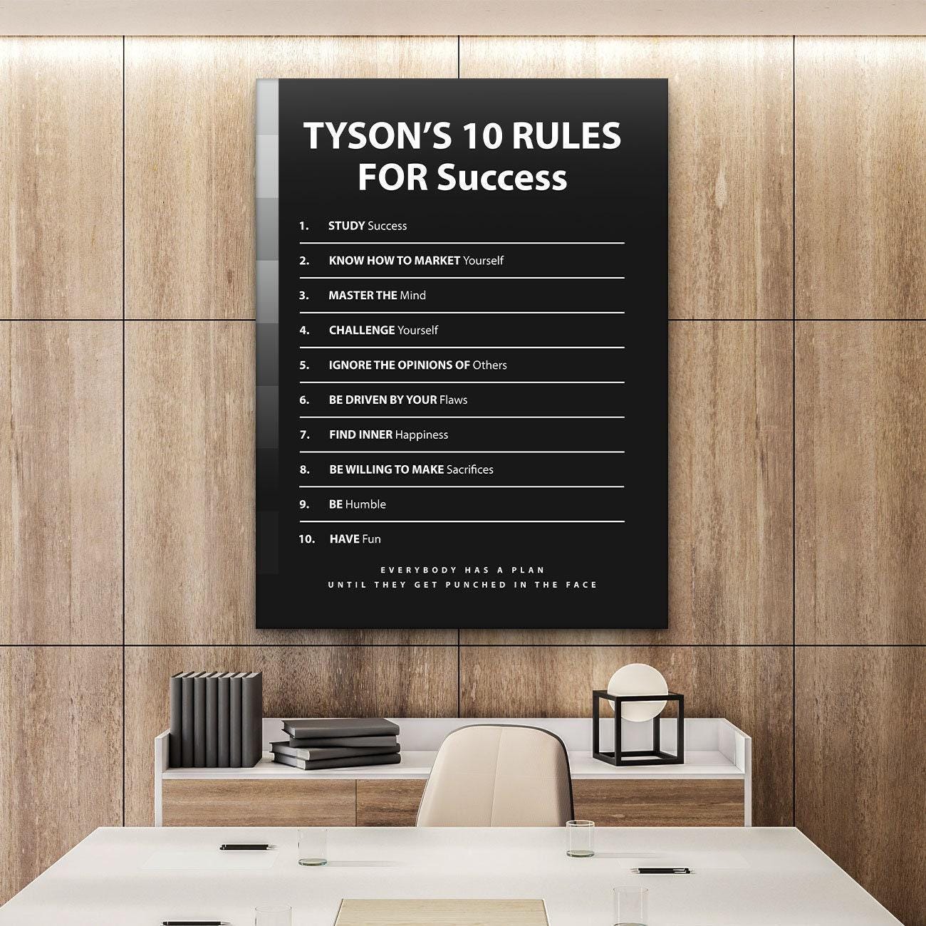 Mike Tysons 10 Rules for Success Inspirational Boxing Wall Art Gym Decor Printable - Etsy