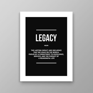 Legacy Definition Printable Inspirational Wall Art Life Impact ...