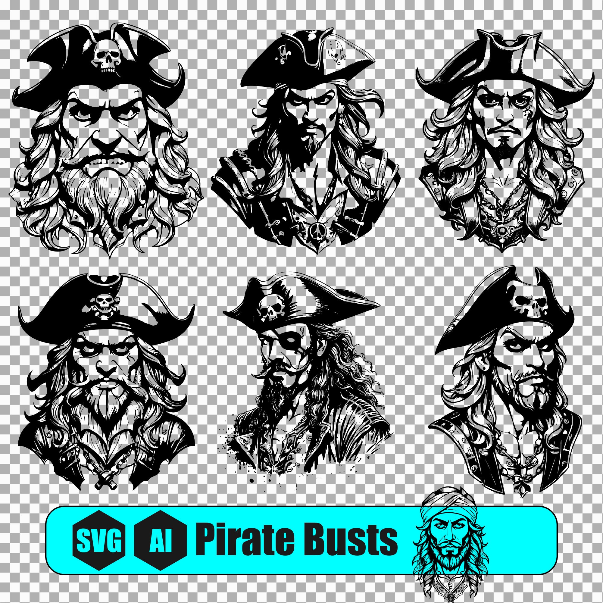 Pirate SVG | Sexy Pirate SVG | Pirate Bust | Pirates for Laser ...
