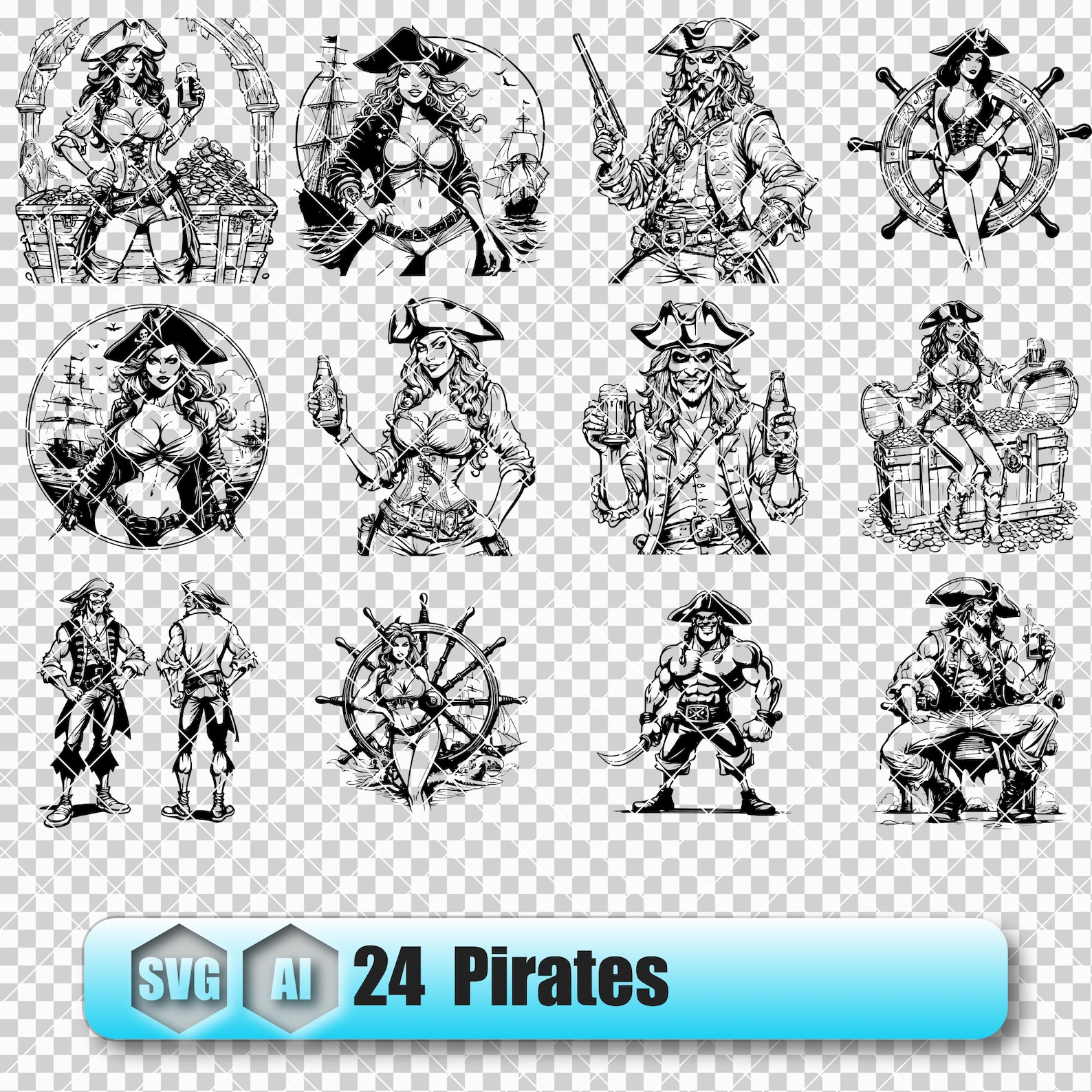 Pirate SVG | Pirates | Pirates for Laser Engraving | Xtool D1 ...